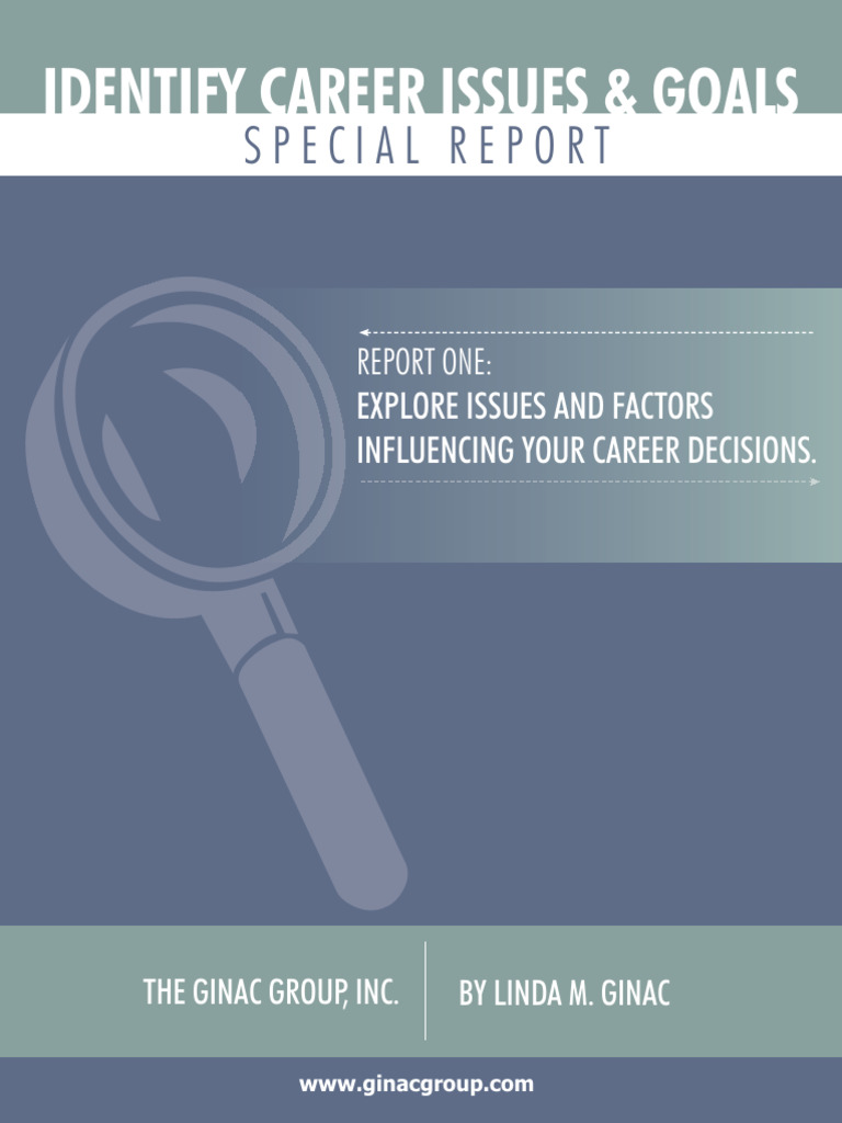 Special Report: Identify Career Issues & Goals | PDF