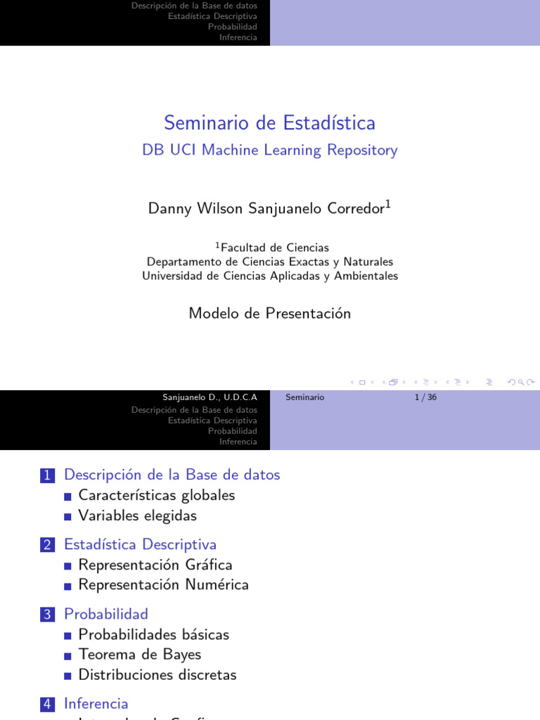 Presentación Dataset Uci Machine Learning Pdf