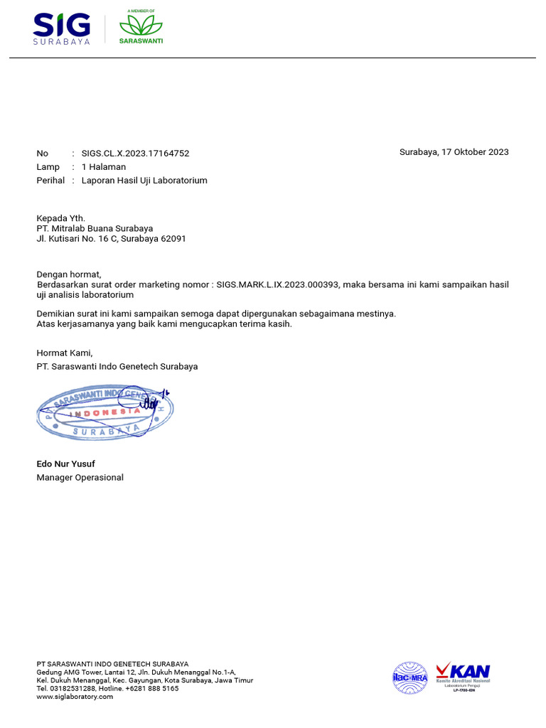 Pool Water Lab Test Report 2023 | PDF