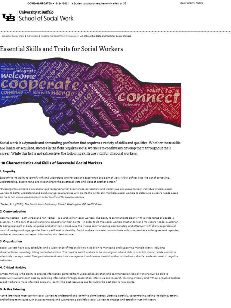 List of Essential Skills and Traits For Social Workers - University at ...