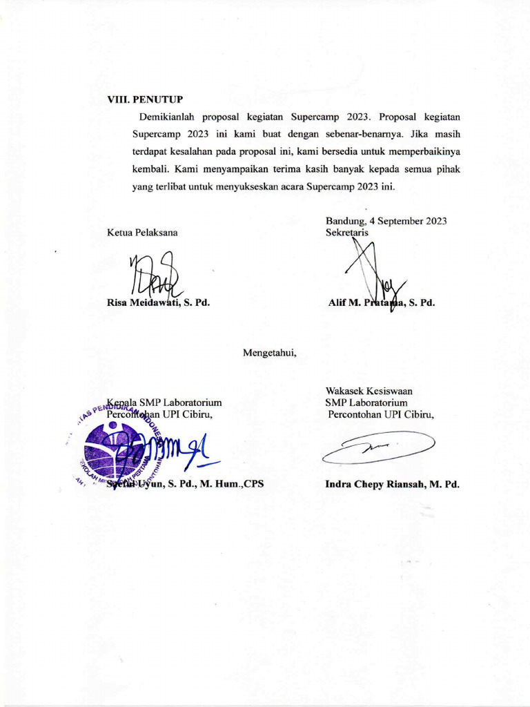Proposal Supercamp SMP Lab Upi Cibiru Tahun 2023 | PDF