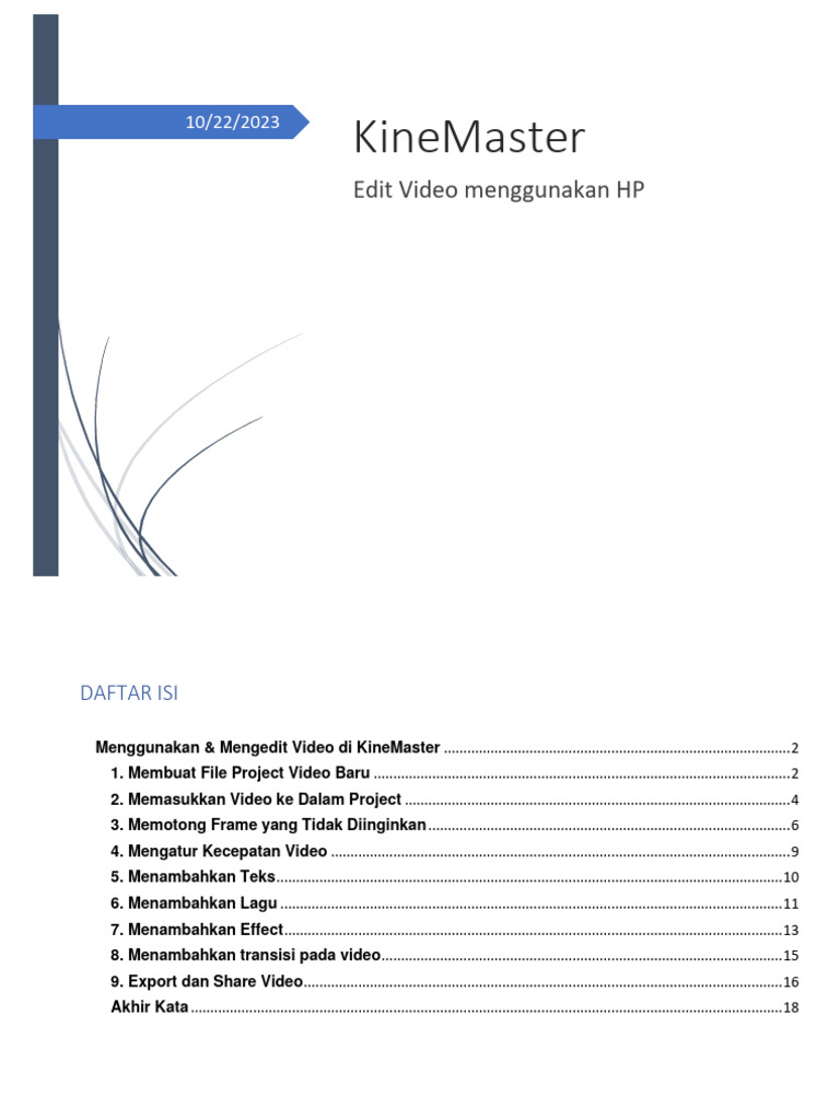 Panduan Menggunakan Kinemaster | PDF