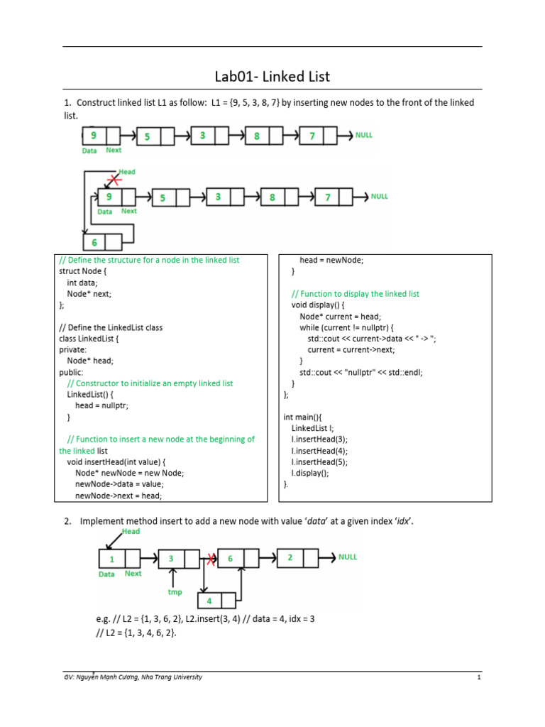 Lab01 LinkedList | PDF | Computer Science | Data Management