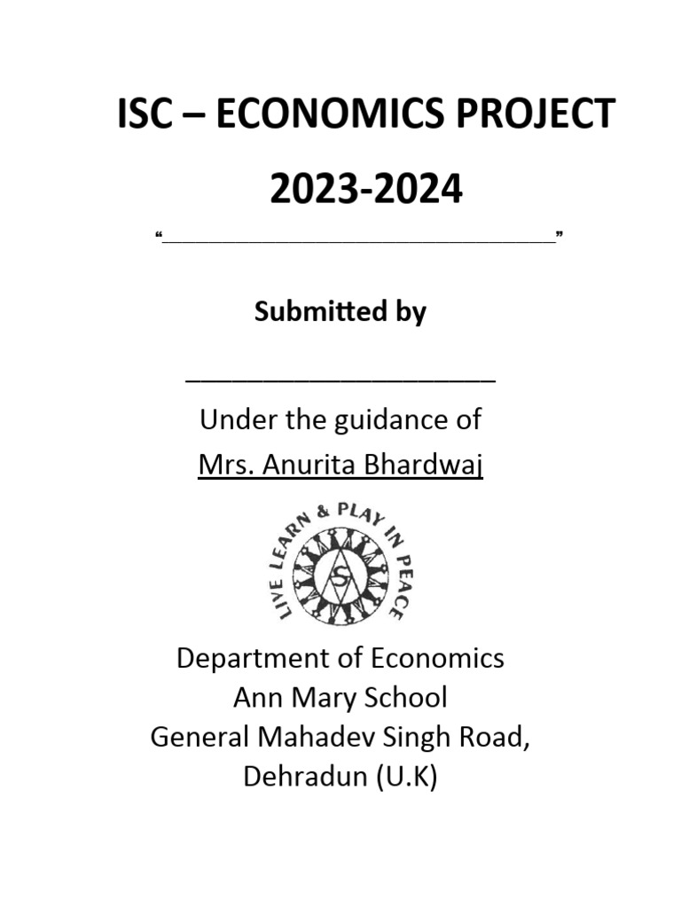 Economics Coverpage Anurita | PDF