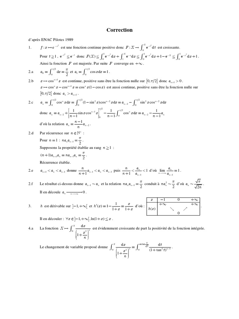 Calcul de L'intégrale de Gauss-Correction | PDF