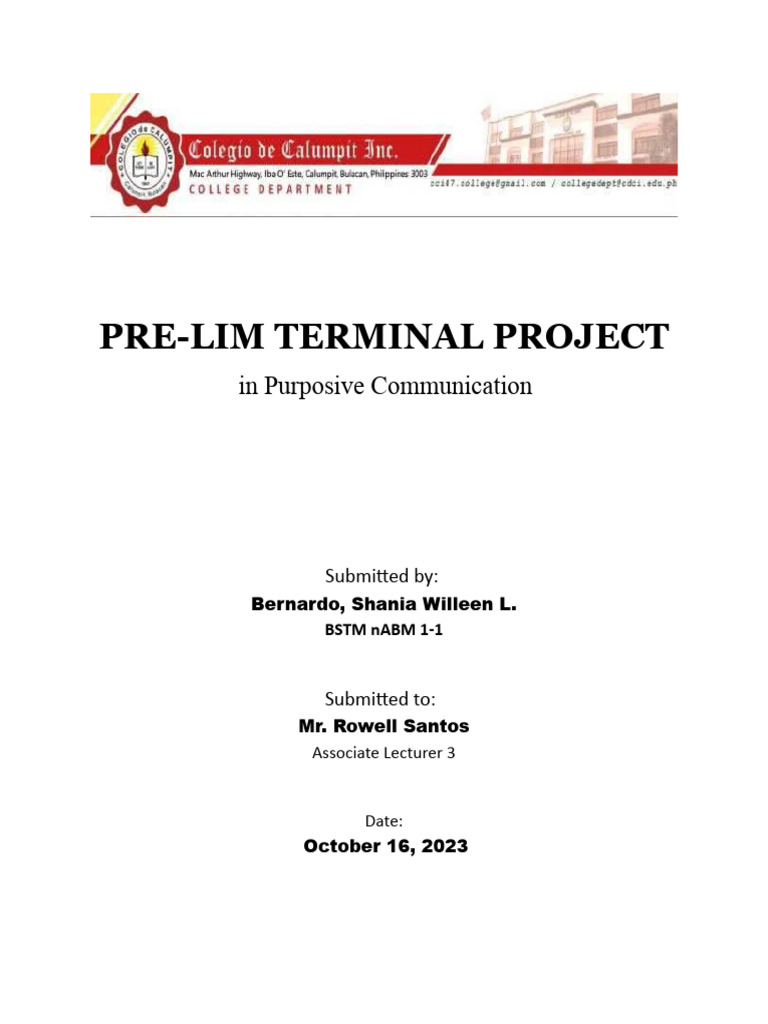 Pre-Lim Terminal Project | PDF