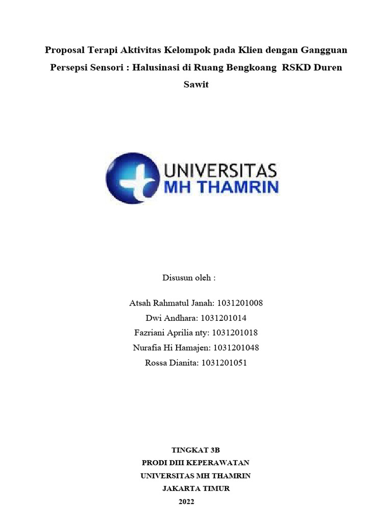 Proposal TAK untuk Klien Halusinasi | PDF
