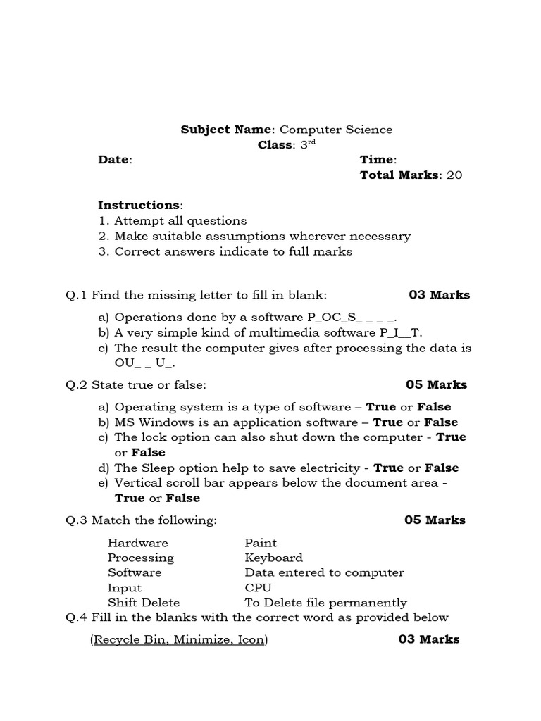 3rd - Computer Science | PDF