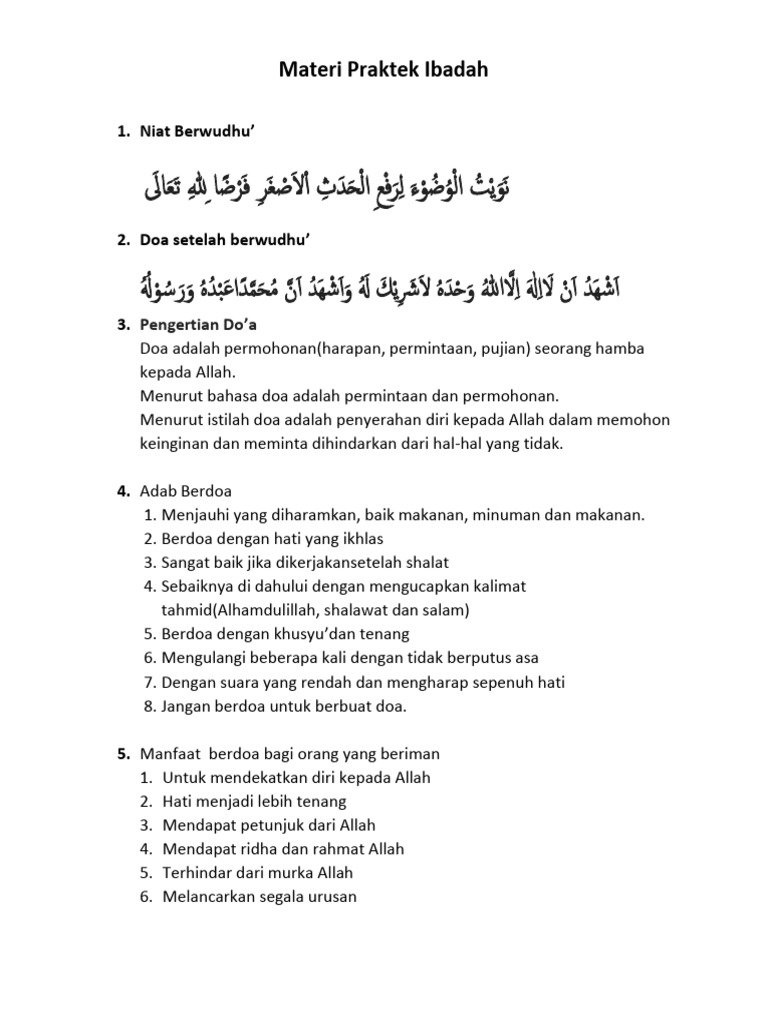 Materi Praktek Ibadah | PDF