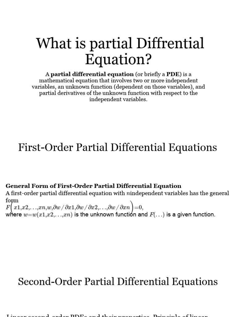 What Is Partial Diffrential Equation | PDF