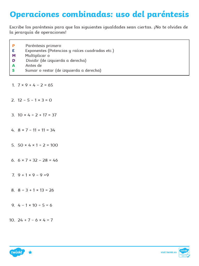 Es2 M 73 Ficha de Actividad El Uso de Parentesis - Ver - 2 | PDF ...