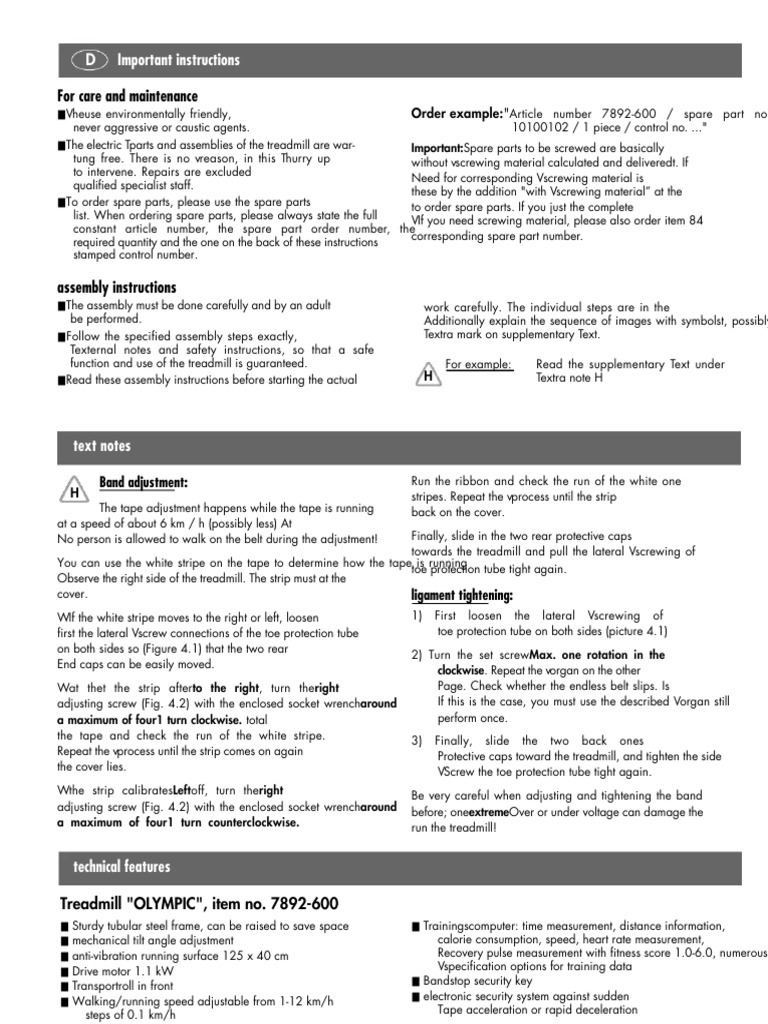 User Manual Kettler Olympic (English - 24 Pages) | PDF