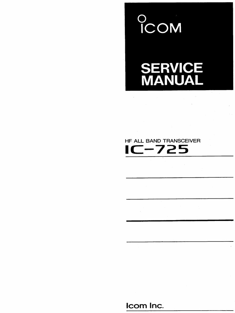 Manual Serviç Icom 725 | PDF