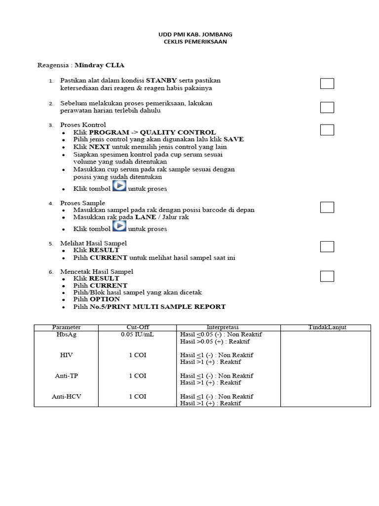 Parameter Checklist CL-1000i & CL-1200i | PDF