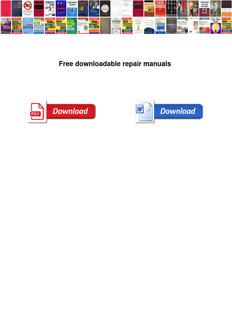 Free Downloadable Repair Manuals | PDF