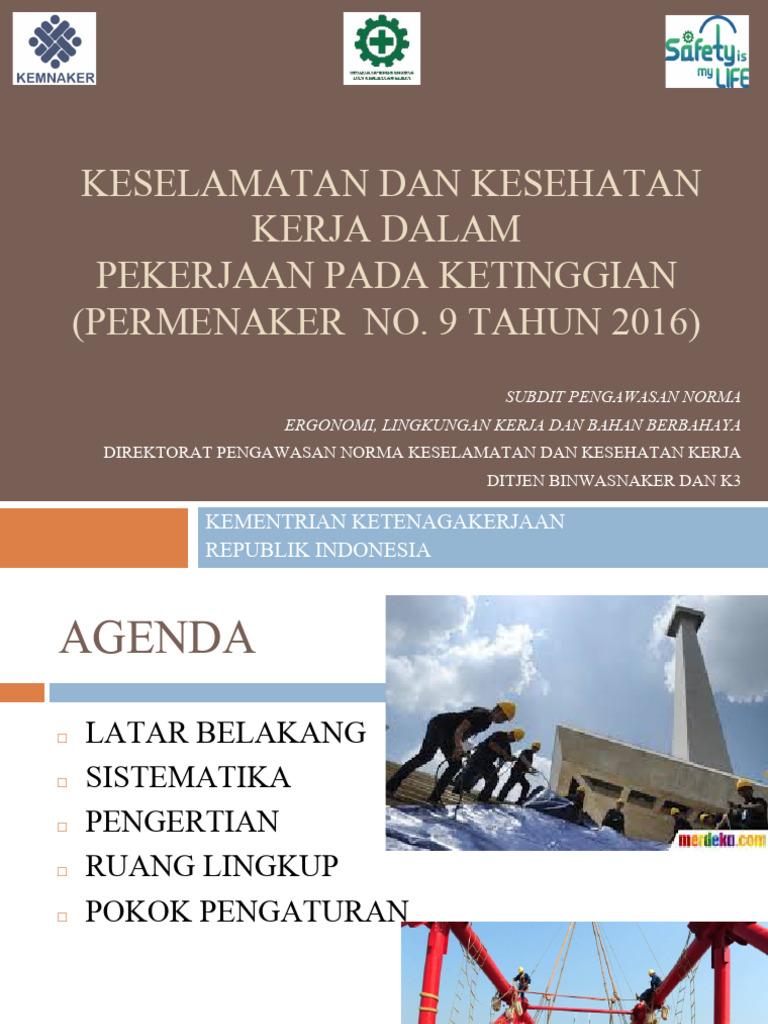 Permen No 9 Tahun 2016 TTG Pekerjaan Pada Ketinggian | PDF Permen No 9 Tahun 2016 TTG Pekerjaan Pada Ketinggian | PDF