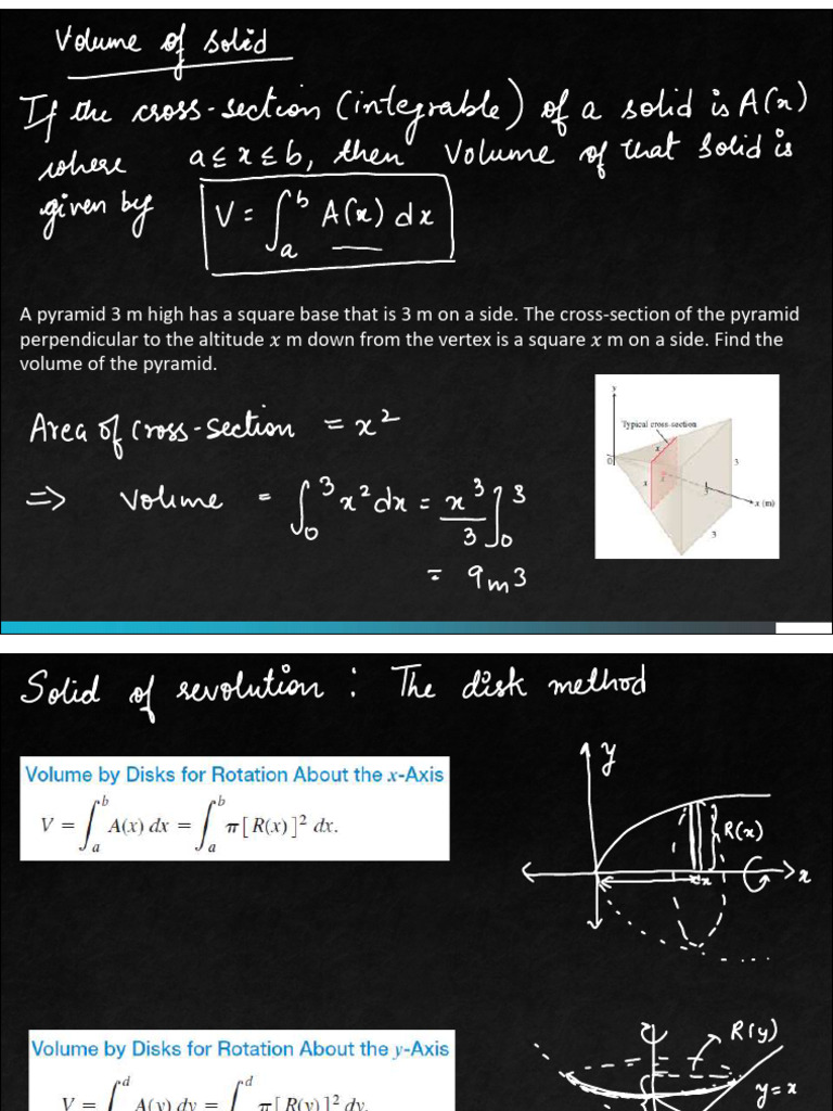 Integral Calculus - Third - Volume of Solid of Revolution | PDF