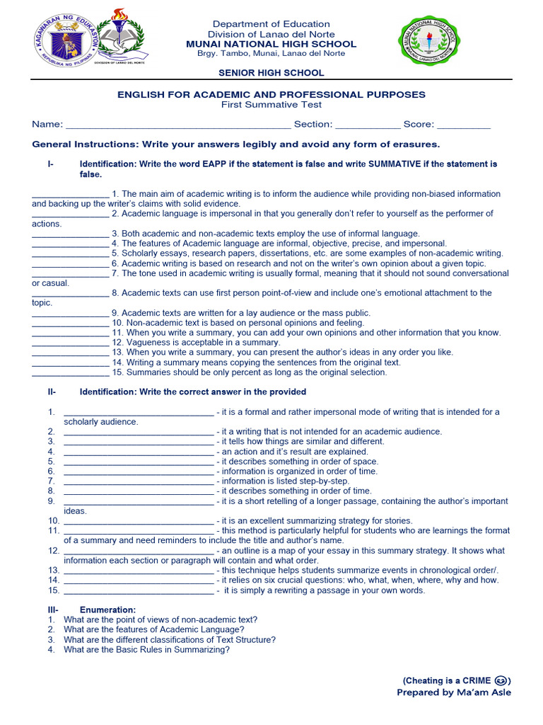 English Academic Test Guide | PDF | Essays | Cognition