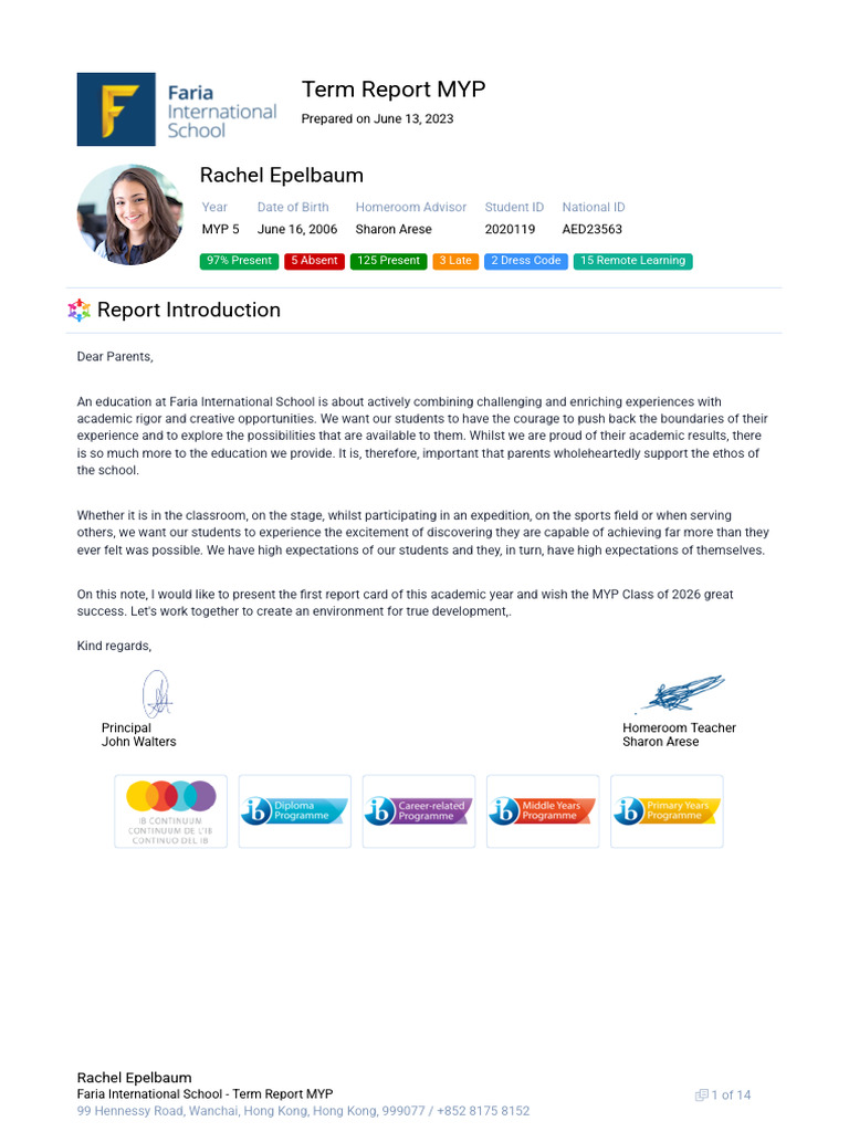 MYP Exemplar Print | PDF