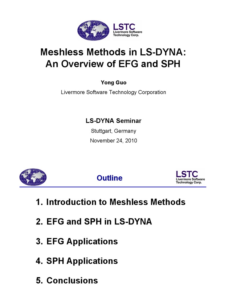 Meshless Methods in LS-DYNA: An Overview of EFG and SPH | Download Free PDF | Finite Element ...
