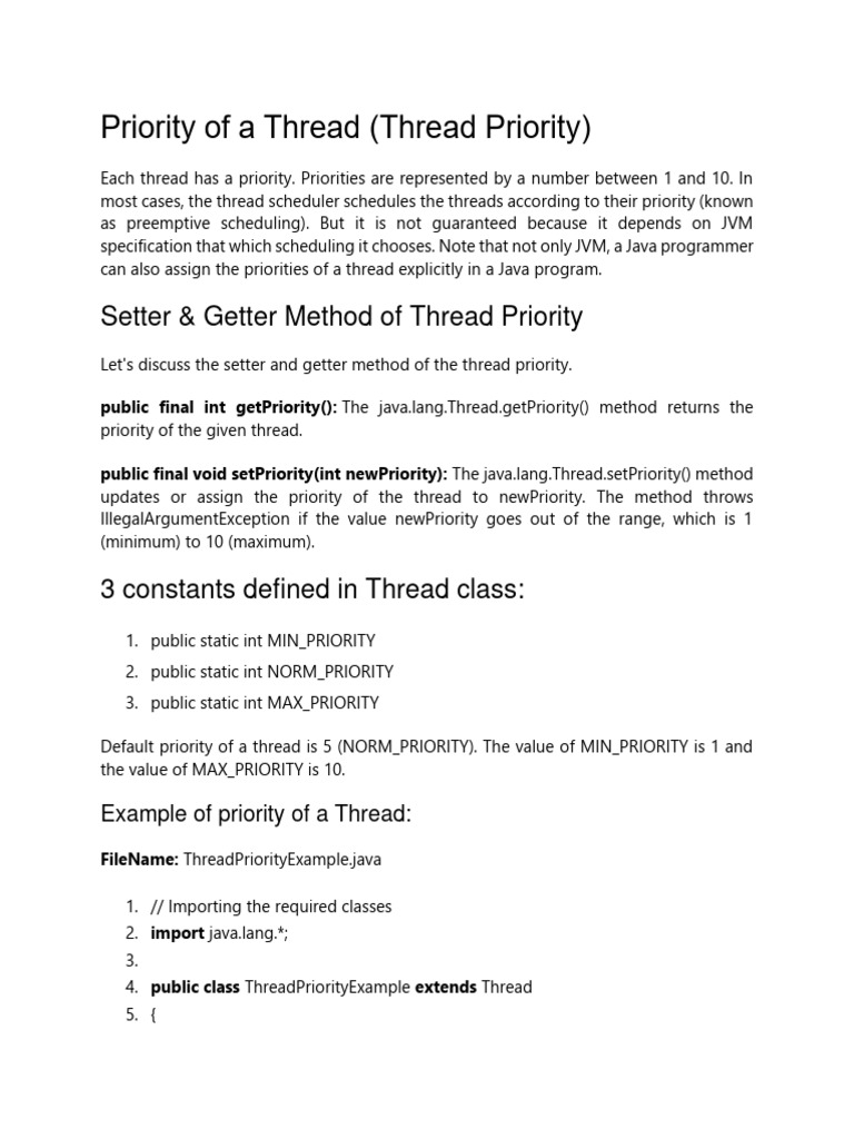 Thread Priority | PDF