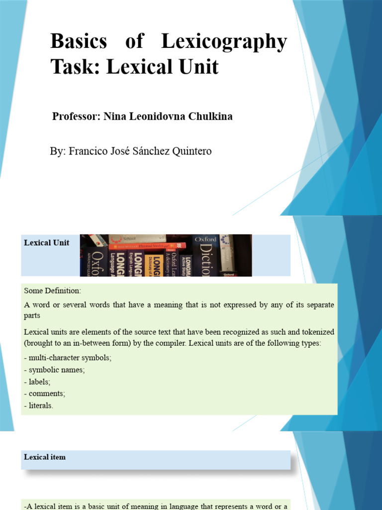Understanding Lexical Units in Lexicography | PDF | Word | Lexicon