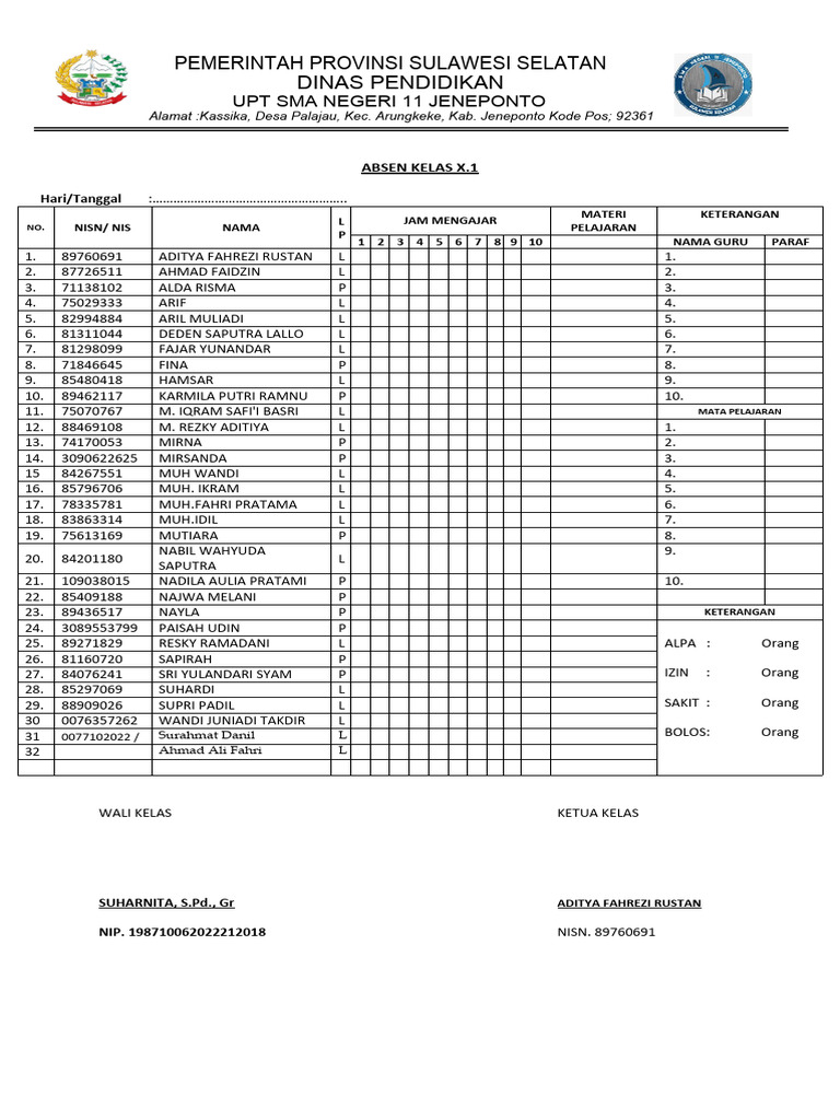 ABSEN SISWA 2023-2024 KELAS BINAy | PDF ABSEN SISWA 2023-2024 KELAS BINAy | PDF
