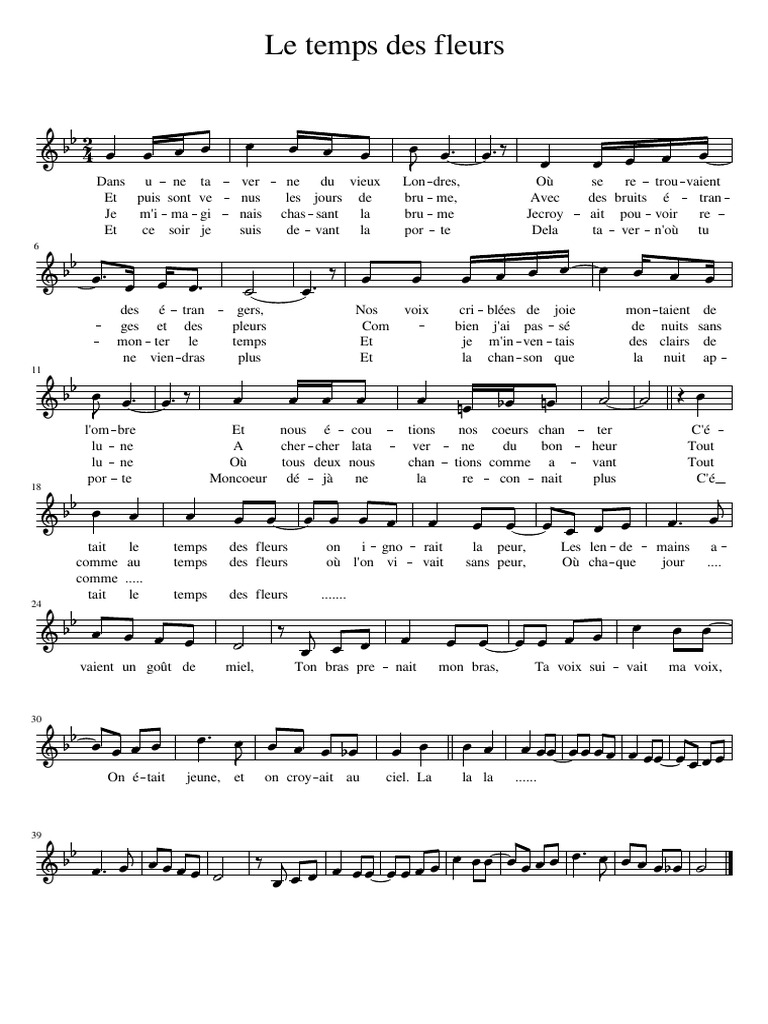 Le Temps Des Fleurs | PDF