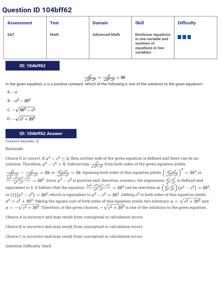 Solutions to Advanced Math Equations | PDF