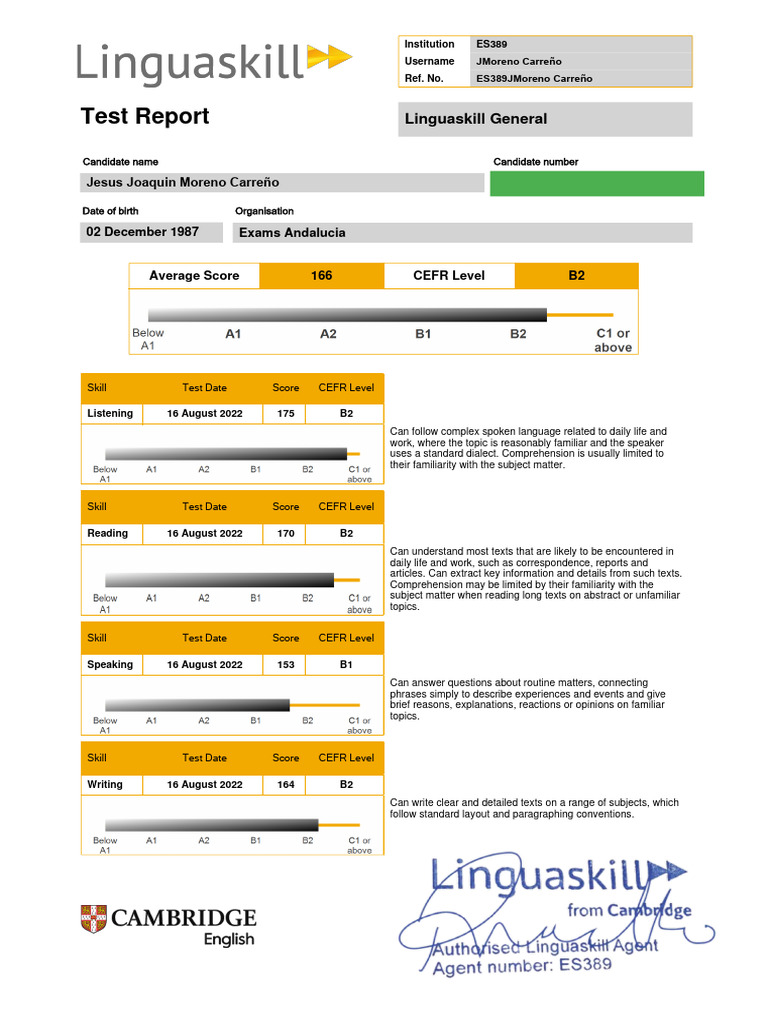 English B2 (MCER) Linguaskill Cambridge | PDF