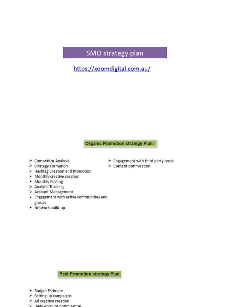 SMO Strategy Plan | PDF