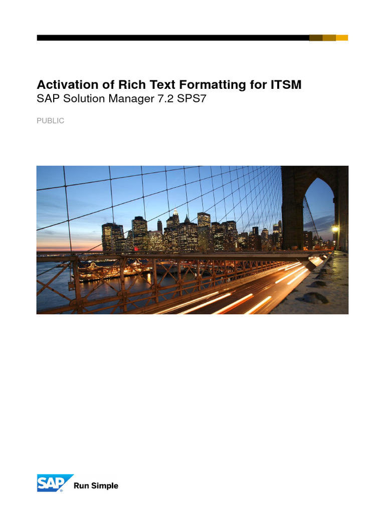 Activation of Rich Text Formatting For ITSM | PDF