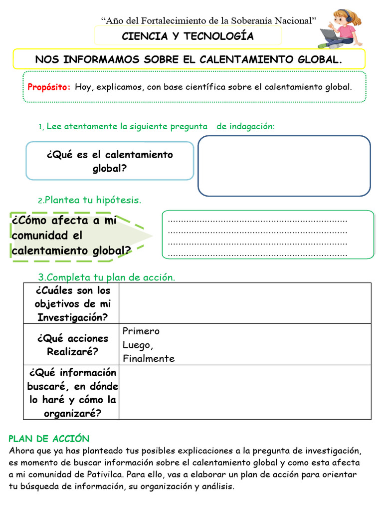 ACT - Nos Informamos Sobre El Calentamiento Global. | PDF | Cambio ...