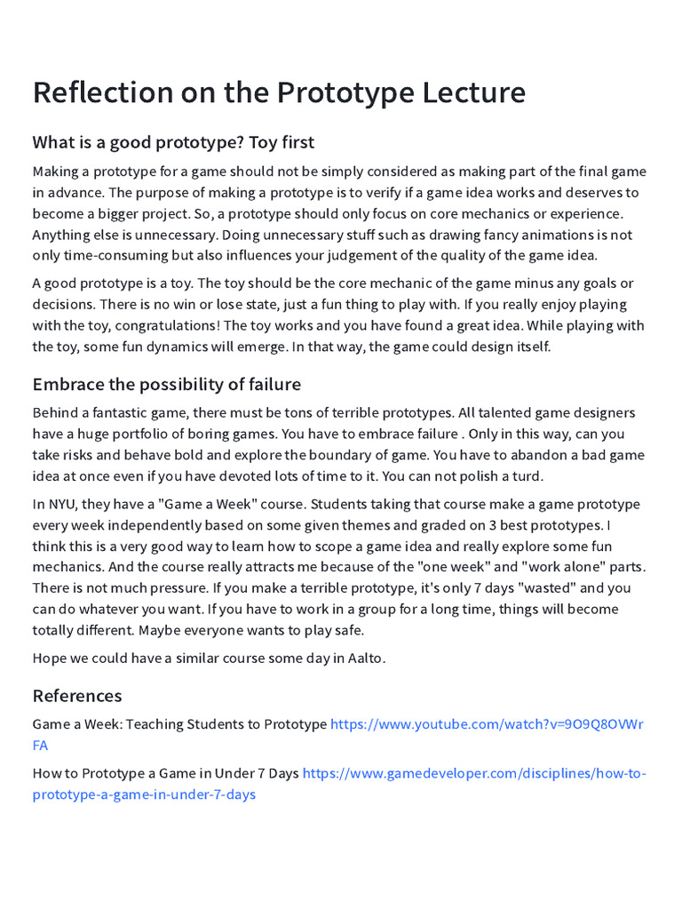 Game Prototype | PDF