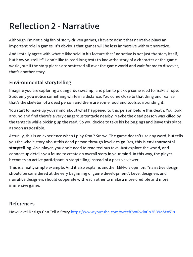 Narrative Design 1 | PDF