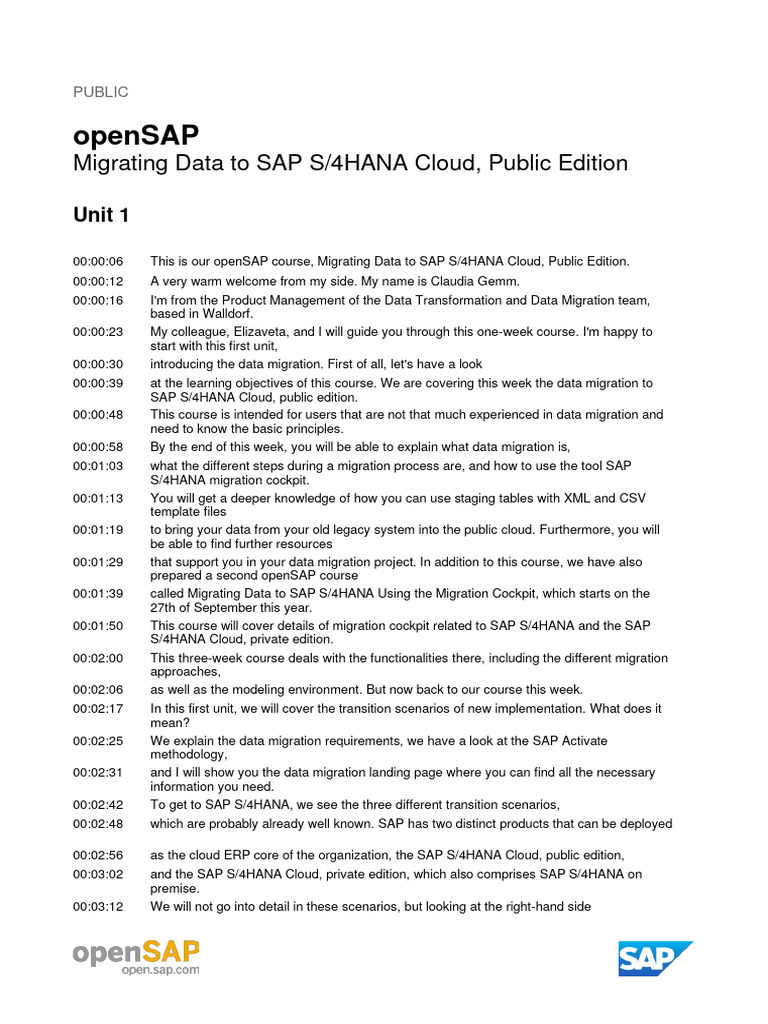 Cloud Data Migration - Transcript | PDF