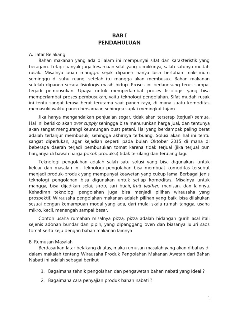 Wirausaha Makanan Awetan Nabati | PDF