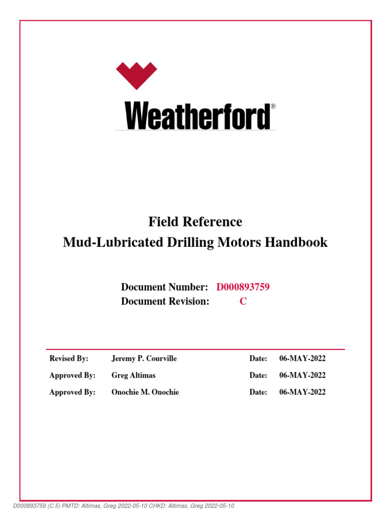 Mud-Lubricated Drilling Motors Handbook | PDF