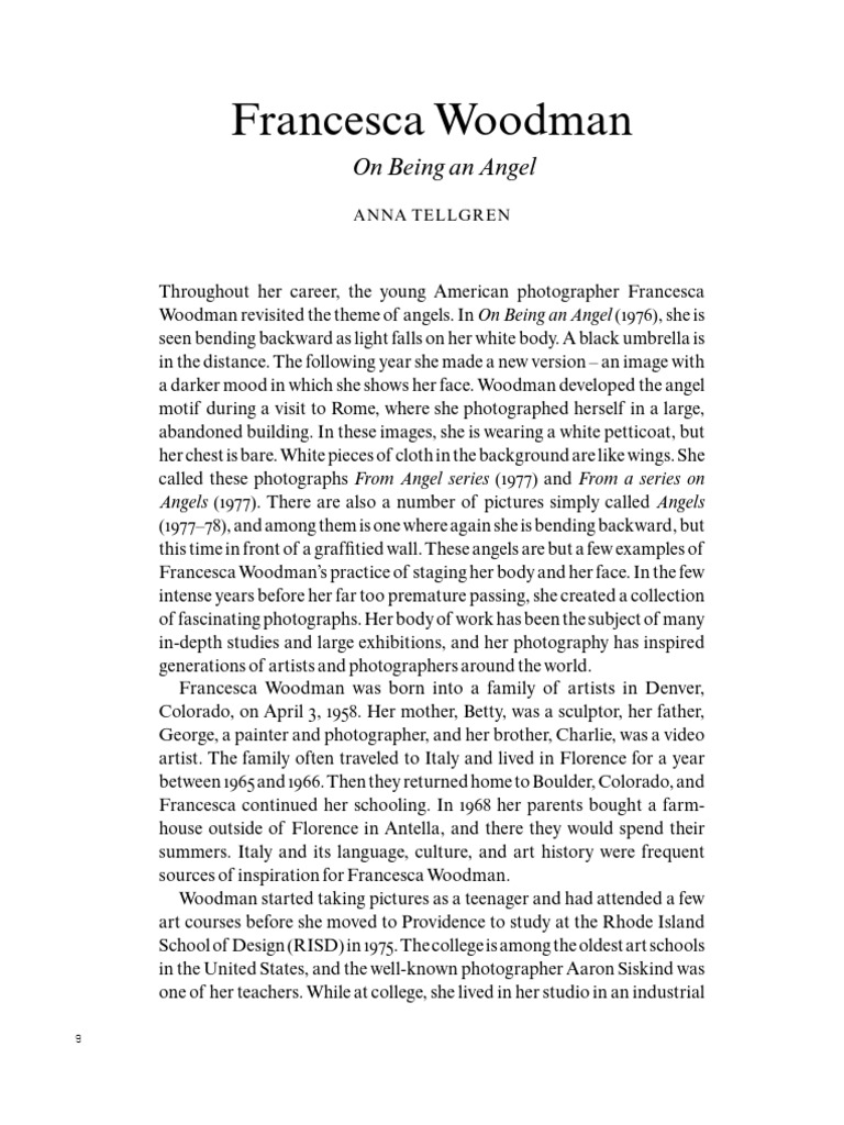 Francesca Woodman - On Being An Angel | PDF