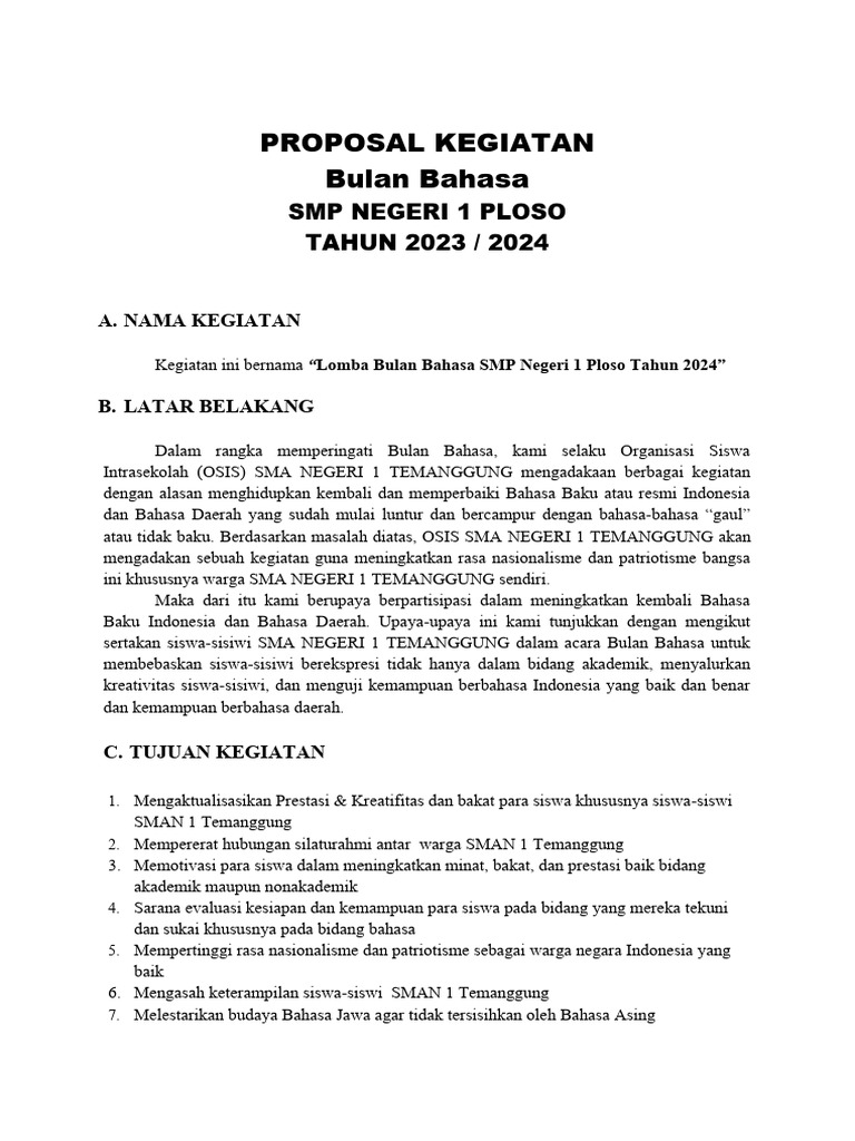 Lomba Bulan Bahasa SMAN 1 | PDF