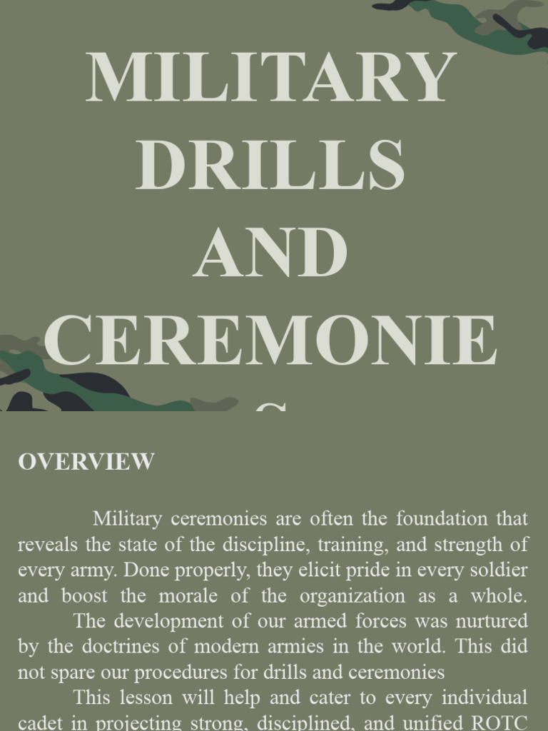 Military Drills and Ceremonies Overview | PDF | Platoon | Foot