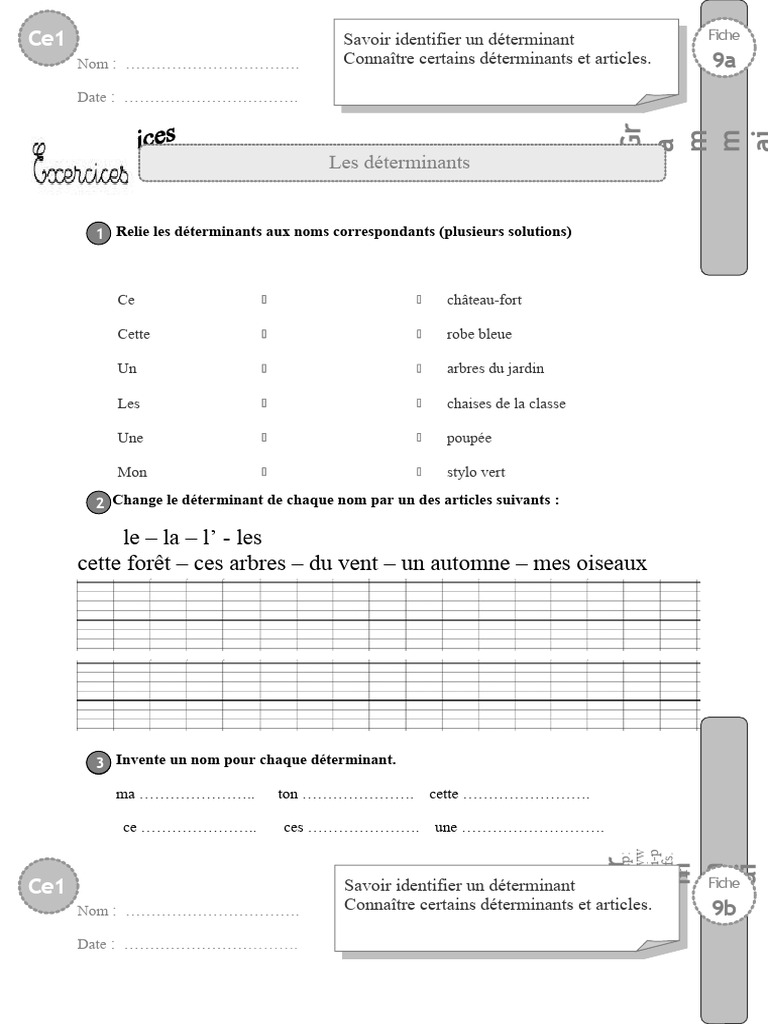 Ce1 Exercices Determinants | PDF