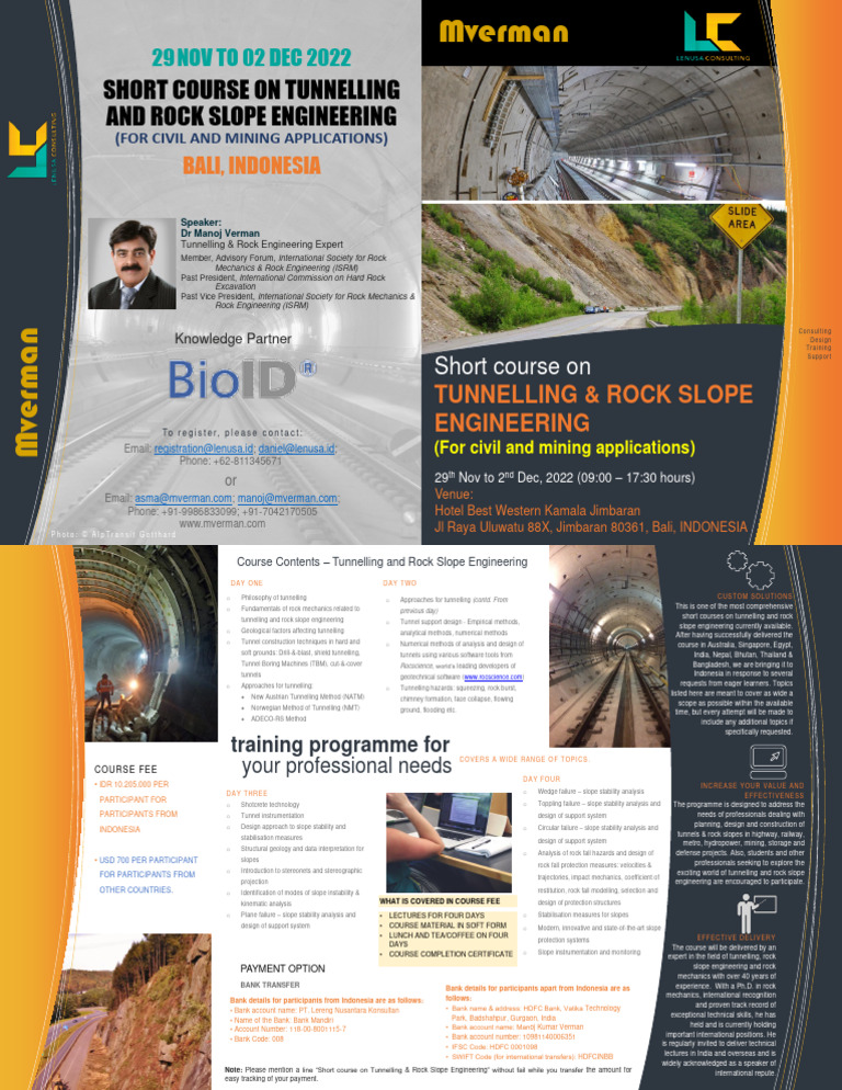 Tunneling & Rock Slope Engineering For Civil & Mining Applications ...