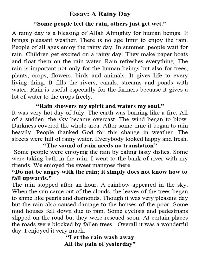 Rainy Day | PDF