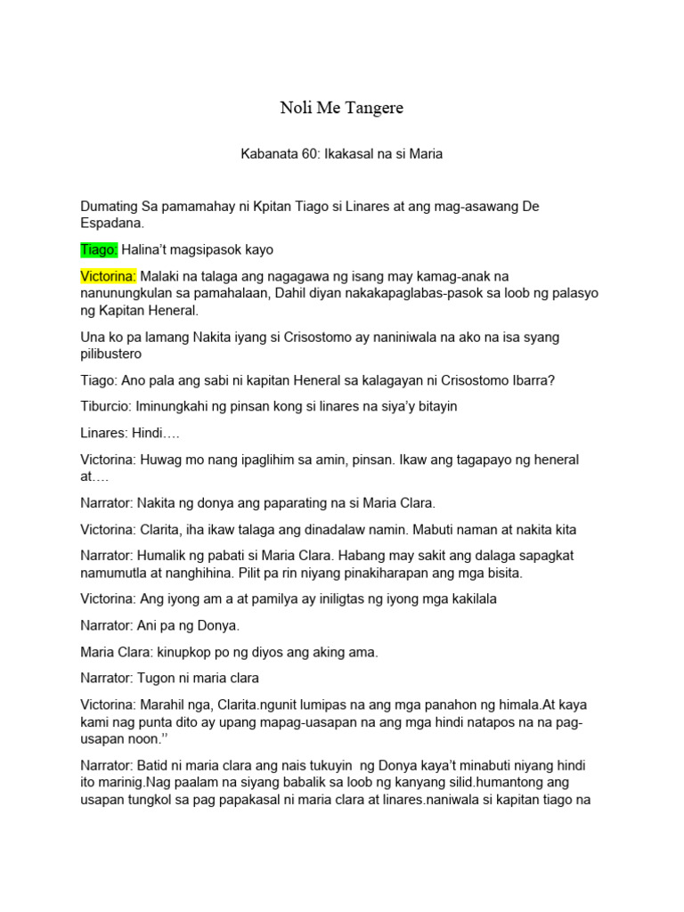 Noli Me Tangere Kabanata 60 | PDF