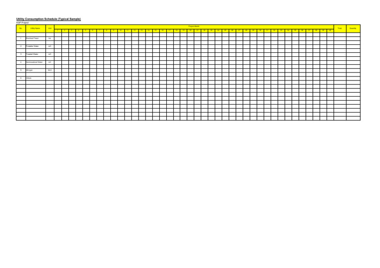 Utility Consumption Schedule Sample | PDF
