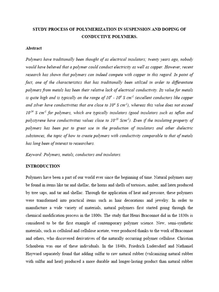 Paper 1 STUDY PROCESS OF POLYMERIZATION IN SUSPENSION AND DOPING OF ...