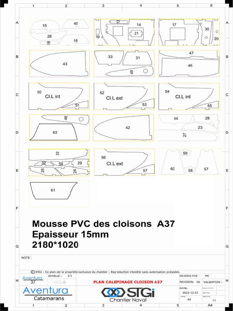 Plan Calepinage Cloison 15mm | PDF
