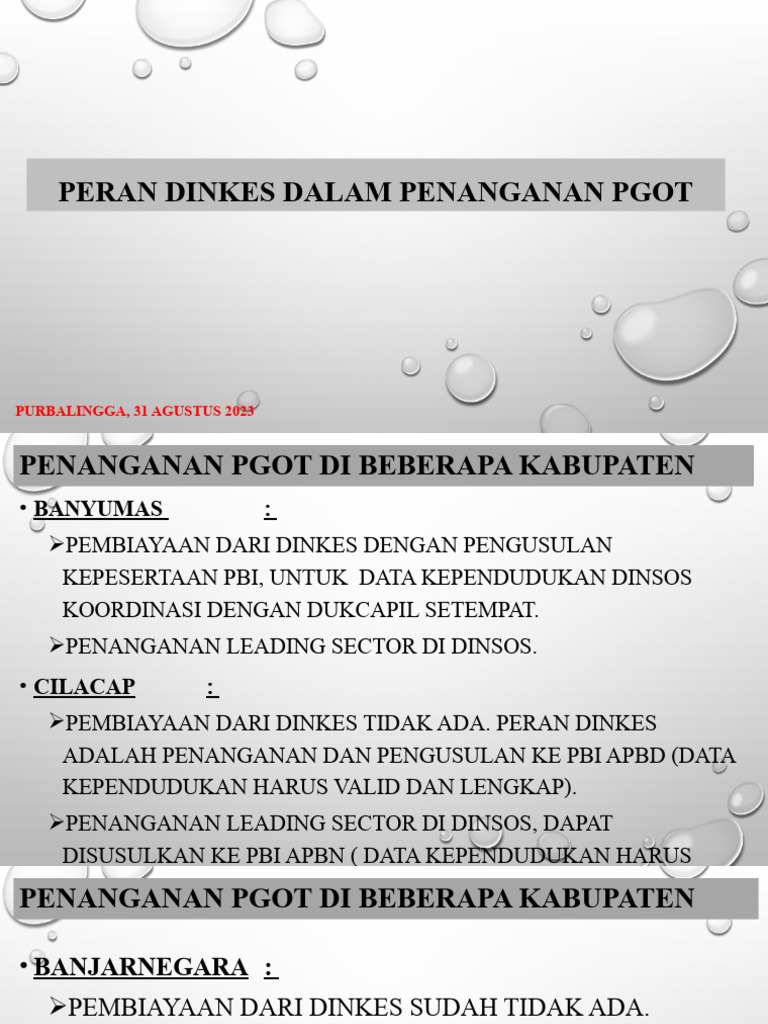 Peran Dinkes Dalam Penanganan PGOT | PDF