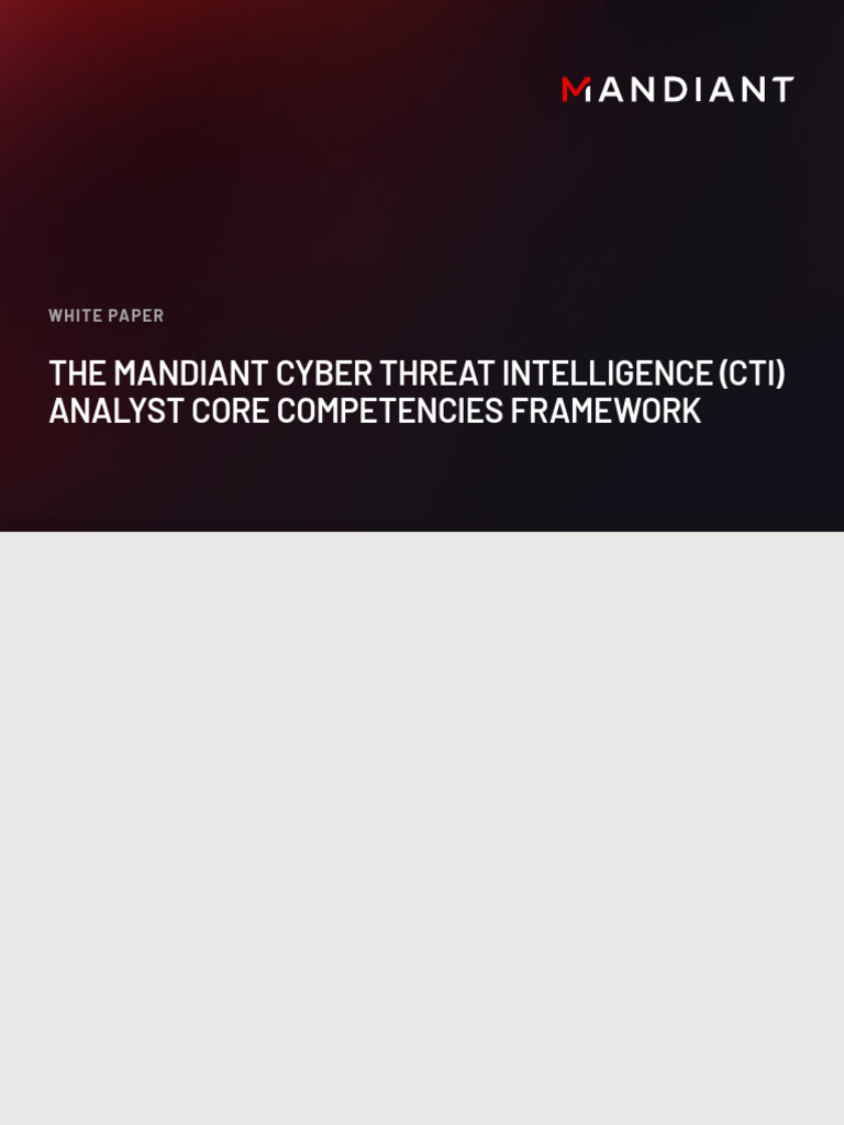 Cti Analyst Core Competencies Framework v1 | PDF
